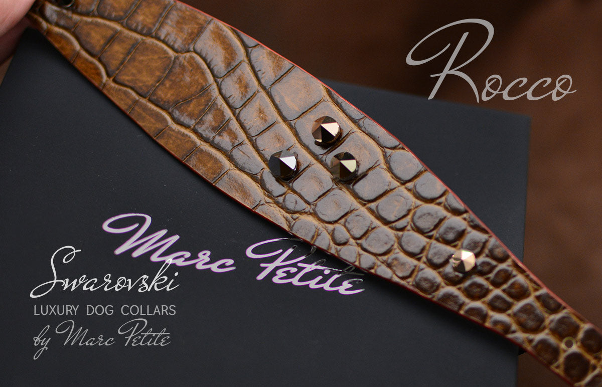Rocco - Croco & Swarovski Dog Collar – Marc Petite